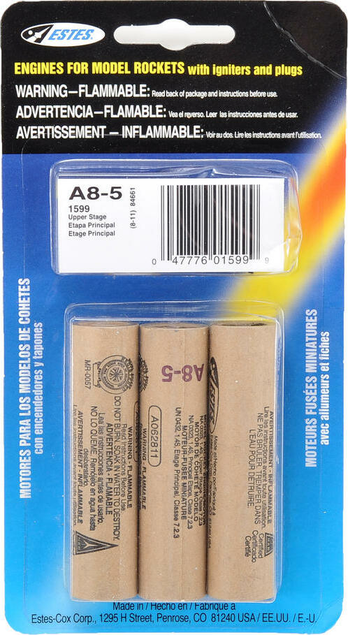 Estes A8-5 Rocket Engine (3) – Awesome Toys & Gifts