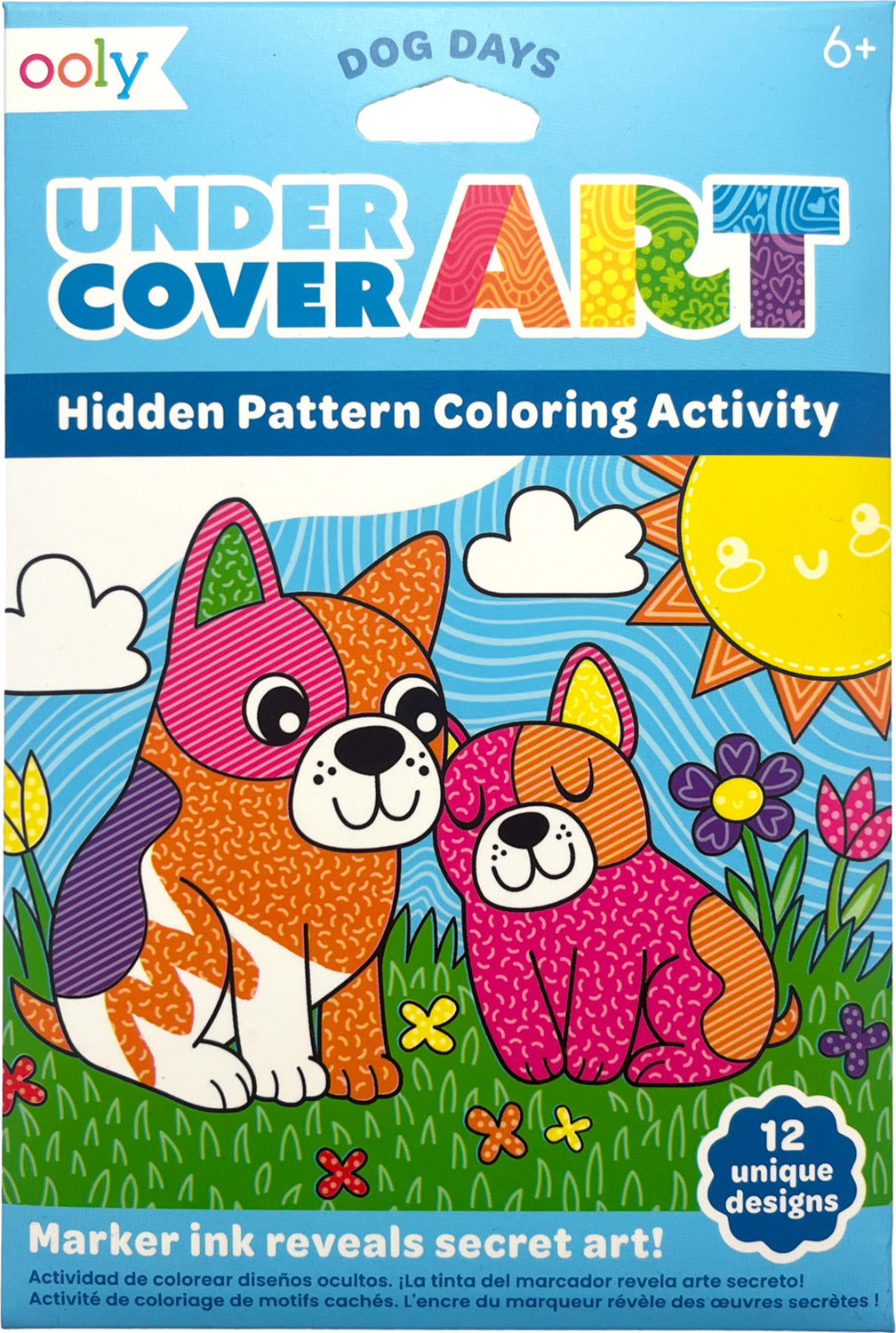 Undercover Art Hidden Pattern Coloring Activity Art Cards - Dog Days ...